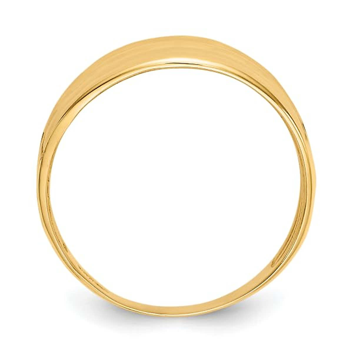 IceCarats 14K Yellow Gold Four Ridge Chunky Dome Statement Ring Size 7