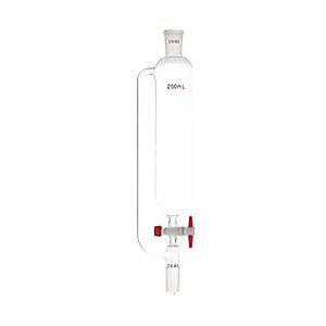 Deschem 250ml.24/40,Glass Pressure Equalizing Additonal Funnel,with PTFE Stopcock