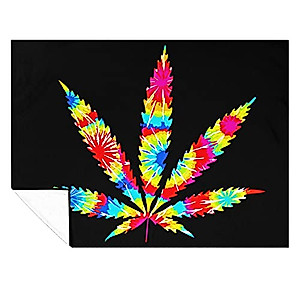 Weed Colorful Art Flannel Fleece Throw Blanket Soft Warm Lightweight Fuzzy Plush Blankets for Bed Couch Sofa 70"x80"