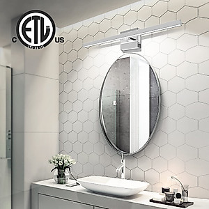 VOLISUN Modern Bathroom Vanity Light 23.6 inch, 14W Dimmable 5CCT Led Bathroom Light Fixture Over Mirror, Chrome Bar Wall Lights for Bathrooms Mirror Cabinets Bedroom-ETL Certificated