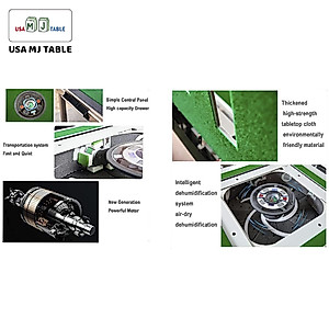 Gray Ultra-Thin Folding Automatic Mahjong Mah jongg Table 40mm American Mahjong Numbered Tiles Foldable Style + 4 Racks+ Hard Tabletop Cover