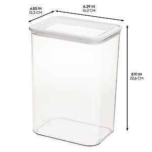 iDesign Recycled Plastic 18.2-Cup Stackable Kitchen and Pantry Storage Canister, Clear/White