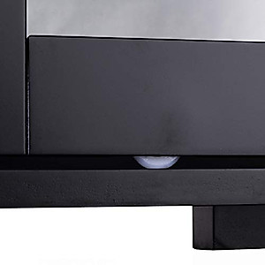WATERJOY Kitchen Storage Sideboard, Stackable Buffet Storage Cabinet with Sliding Door Panels for Home Kitchen, Antique Black