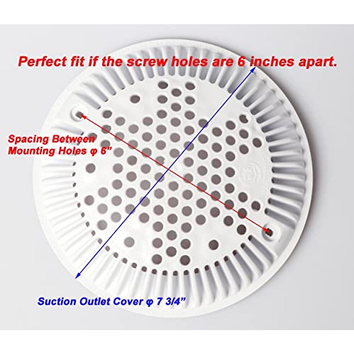 TonGass 8" Bottom Main Pool Drain Cover Replacement for Inground Pools Compatible with Hayward Suction and Dual Suction Outlet WGX1048E