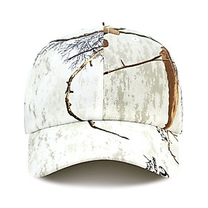 Hunting Baseball Hat - Official Licensed Realtree Camouflage Outdoor Sun Cap (4. Snow - Unstructured Cap, One)