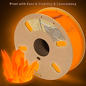 PLA Glow in The Dark Green and Orange Bundle, Duramic 3D Printing Filament 1.75mm, Dimensional Accuracy +/- 0.05 mm