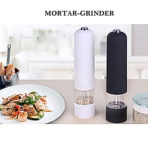 Electric Pepper Grinder, Battery Powered Salt and Pepper Grinder Set, Black Pepper and Pepper Grinder, Electric Salt and Pepper Grinder Set, One Hand Automatic Operation, Kitchen Gadgets (white)