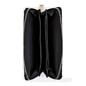 HW Extra Bling Rhinestone Western Zipper Wallet Black (USA)