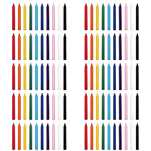 Mega Candles 100 pcs Unscented Assorted Colors Mini Taper Candles, 5 Inch Tall x 1/2 Inch Diameter, Casting Chimes, Rituals, Spells, Vigil, Witchcraft, Wiccan, Meditation, Altar, Magic, Metaphysical