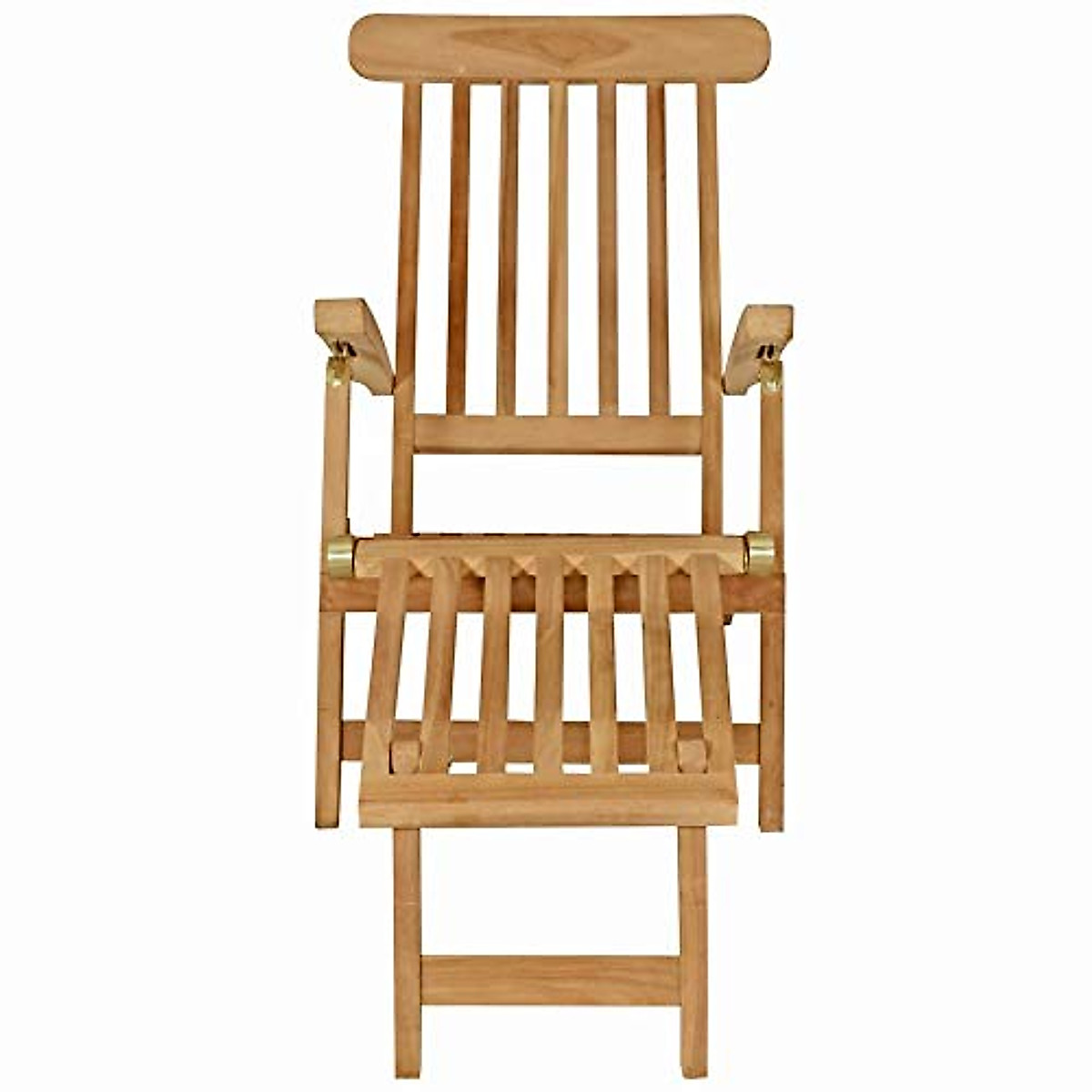 Seven Seas Teak Siesta Key Outdoor Patio Steamer Chair, Made from Solid Teak Wood
