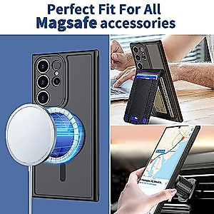 CACOE Magnetic Case for Samsung Galaxy S23 Ultra 5G 6.8 inch-Compatible with MagSafe & Magnetic Car Phone Mount,Anti-Fingerprint TPU Thin Phone Cases Cover Protective Shockproof (Black)