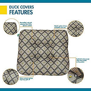 Duck Covers Water-Resistant Indoor/Outdoor Seat Cushions, 19 x 19 x 5 Inch, 2 Pack, Moonstone Mosaic, Outdoor Patio Cushions