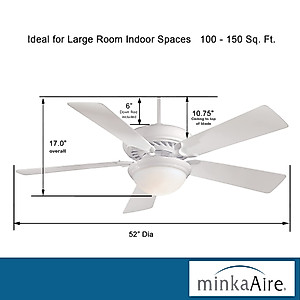 MINKA-AIRE F569L-WH Supra 52 Inch LED Ceiling Fan in White Finish