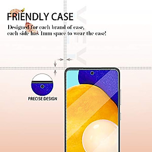 Galaxy A52 HD Clear Tempered Glass Screen Protector + Camera Lens Protectors by YEYEBF, [2+2 Pack] [3D Glass] [Anti-Glare] [Bubble-Free] Screen Protector Glass for Samsung Galaxy A52
