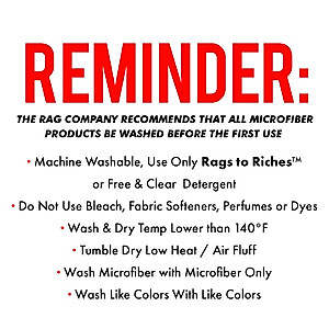 The Rag Company - The 1500 - Heavy Duty Microfiber Drying Towel; Perfect for Trucks, Commercial Vehicles, RVs, Boats, and More; Premium 70/30 Blend Twist Loop Design, 1500gsm, 30in x 30in, Red