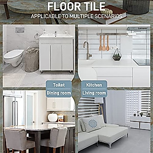 auxua Peel and Stick Floor Tile 12 Pcs Crack-Like Marble Vinyl Flooring 12"x12" Durable Waterproof Non-Slip Granite Vinyl Tiles Self Adhesive Removable for Kitchen Living Room Bedroom Bathroom