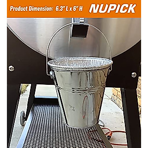 NUPICK 24 Pack Grease Bucket Liner Compatible for Pit Boss Grills 67292 Foil, Oklahoma Joe's 9518545P06, Z Grill Bucket, Recteq Large Bucket, etc. 6.3” x 6.0”, Disposable Aluminum
