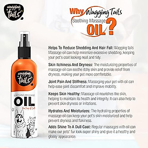 Wagging Tails 6-in-1 Soothing Oil 6.76 fl oz for Dogs | All Natural Ingredients Coconut Oil and Vitamin E Help Control Hair Fall & Improve Coat Shine and Softness