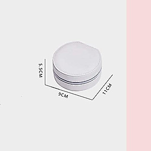 ZZYINH AN207 Leather Portable Jewelry Box Jewel Casket Portable Makeup Organizer Beauty Travel Box Festival Gift Small Jewelry (Color : White)
