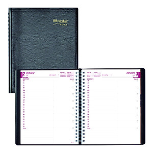 Brownline 2023 Essential Daily Planner, Appointment Book, 12 Months, January to December, Twin-Wire Binding, 11" x 8.5", Black (CB965.BLK-23)