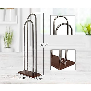 VCREATC Hanger Stacker, Clothes Hanger Organizer Stand, Portable Wood Hanger Storage Rack, Large Wire and Velvet Hanger Holder for Closet Laundry Room, Commercial Hanger Storage (Large - 32.7" H)