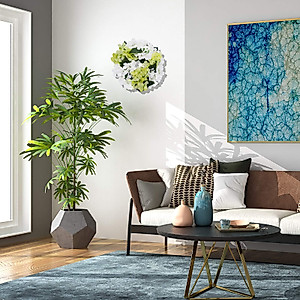 14'' Flower Wreath Small Hydrangea & Green Leaves Wreath with Real Grapevine for Front Door Windows Porch Home Window Wall Garden Decor