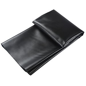 Picheng Vinyl Faux Leather Sheets: Black Smooth Faux Leather Fabric Waterproof 54" x 36" Vinyl Upholstery Leather Soft Synthetic for Upholstery Car, Bags,DIY Crafts (Black)