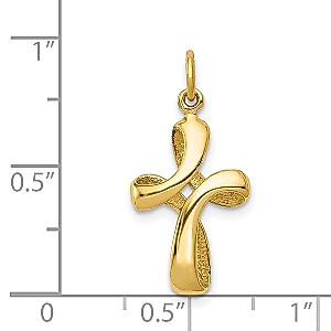 IceCarats 14K Yellow Gold Holy Cross Necklace Religious Pendant Jesus Christ Charm Only