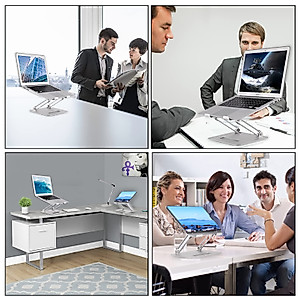 BFSGSGMR Aluminum Laptop Stand, Lifting and Folding Computer Stand, Ergonomic Laptop Stand, Compatible with MacBook Pro/Air, Laptop, up to 17 inches (Silver)