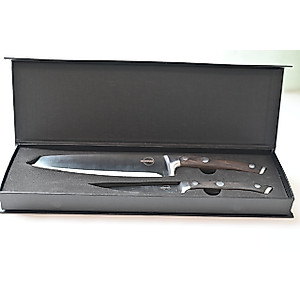 IKYPPAH Kitchen Knife Set 2 Piece,8" Chef Knife and 5" Paring Knife,Knife body special shape design