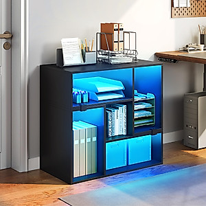 YITAHOME DIY TV Stand w/LED Strip, Modern Deformable Entertainment Center for 75/70/65/60/55/50/45 inch TVs, Gaming TV Consoles 2 Pieces Media Console Cabinet for 300lbs for Living Room, Black