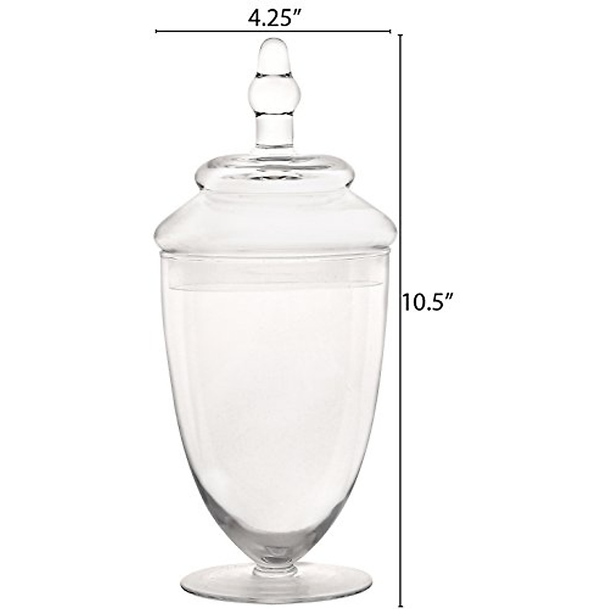 Mantello Apothecary Jars with Lids- Decorative Glass Candy Bar Containers (Clear, Small, Set of 3)