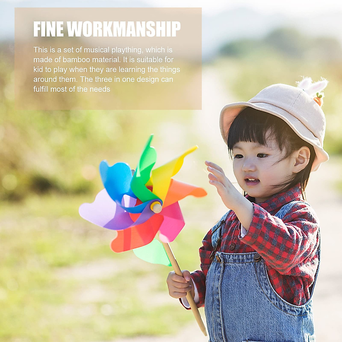 MILISTEN 1 Set Bamboo Flute Windmill Set Wood Whistles Toys Wooden- Copter Toy Spiral Whistles Playthings Dragonfly Multi- Musical Instrument Whistles Referee Wood Toys Advanced UFO Child