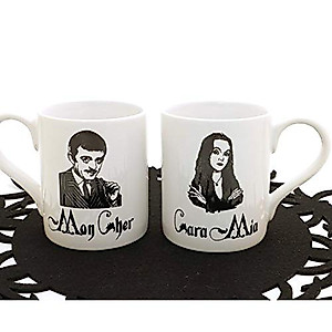 Vintage Macabre Family Funny Handmade Ceramic Mug Set LennyMud by Lorrie Veasey