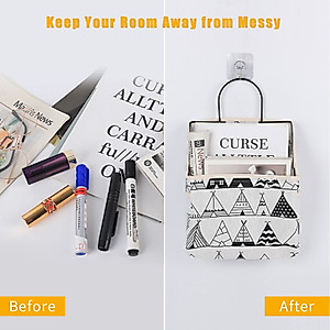 CRSONGMAOZL 2 Pack Wall Hanging Storage Bags with Sticky Hooks, Closet Wall Hanging Organizer, Kitchen Wall Storage Bags, Hang Storage for Kitchen, Bathroom(Letters and Sailboat)