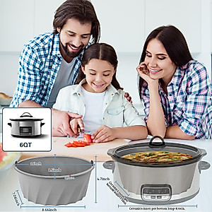 Slicone Crockpot Liner, Crock Pot Liners Reusable Slow Cooker Liners Fit Crock-Pot 6 Quart Oval Crock Pot, Crockpot Liners Leakproof Dishwasher Safe Cooking Liner Hamilton Beach Crockpot Liner