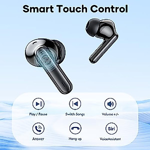 Wireless Earbuds Bluetooth Earphones Clear Call with Charging Case, Bluetooth 5.3 Ear buds Built in Noise Cancellation Microphone, IPX7 Waterproof Headphones, 50 Hrs Compatible with iPhone & Android