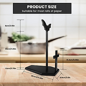 Bat Paper Towel Holder Countertop Large,Wooden Halloween Kitchen Paper Towels Holder Stand for Large Size Rolls,Black Halloween Decor Gothic Decor for Kitchen and Bathroom. (Bat)