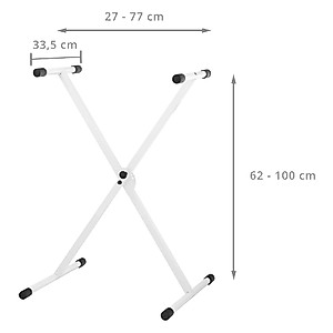 Classic Cantabile X Keyboard Stand Height Adjustable White