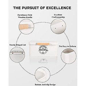 Dryer Sheet Holder with Hinged Lid for Laundry Room Organization. Metal Dryer Sheet Dispenser Container, Farmhouse Laundry Room Decor and Accessories for Dryer Sheets Holder, Cream