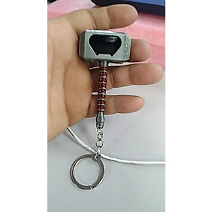 Bottle Opener Thor Bottle Opener Shape Beer Opener Funny Thor of Hammer Mjolnir Keychain Opener Thor Hammer Lovers Gift Party Pub Bar Gifts Wine Corkscrew Beverage Wrench  (Silver)