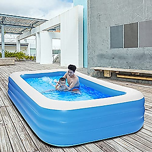 HomVent Inflatable Family Pool Swimming Pools Above Ground Swimming Pool .120" X 72" X 20"Blow Up Pool for Outdoor, Garden, Backyard, Summer Water Party (Blue 2)
