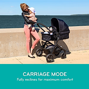 Evenflo Pivot Modular Travel System with LiteMax Infant Car Seat with Anti-Rebound Bar (Dusty Rose Pink)