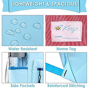 Kasqo Kids Backpack, 14" Toddler Backpack for Little Boys and Girls Kindergarten Preschool Bookbag With Chest Strap, Blue Mermaid