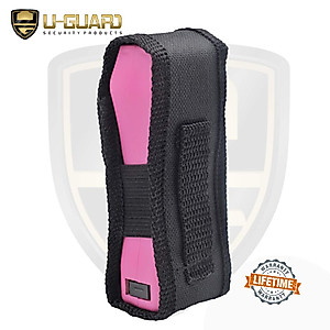 Pocket Stun Gun Flashlight Pepper Spray Kit. Includes Mini Stun Gun Flashlight & .5 oz Keychain OC CS Self Defense Spray. Powerful Weapons Compact Mini Stun Gun for Women or Men. (Pink)