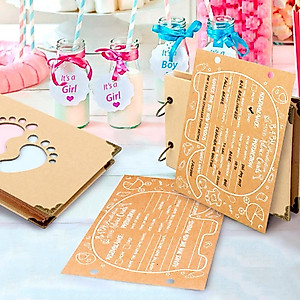 Esweny 40 Sheets Baby Shower Advice Cards Baby Prediction Cards for Baby shower Reveal Games, Baby Shower Guest Book Boy or Girl Advice and Wishes Cards