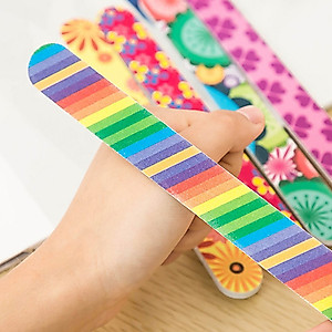 HugeStore 10 Pcs Professional Double Sided Nail Files Emery Board Grit Nail Buffering Files Manicure Pedicure Colorful