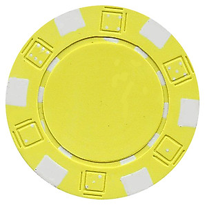 DA VINCI 50 Clay Composite Dice Striped 11.5 gram Poker Chips, Yellow