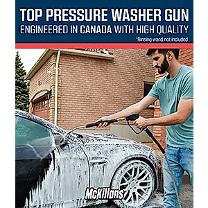 McKillans Short Pressure Washer Gun with Replacement M22 Inlet- High Pressure Water Handle with 1/4” Quick Connector Coupler - Power Washer Gun Compatible with Foam Cannon - Car Wash Foam Gun