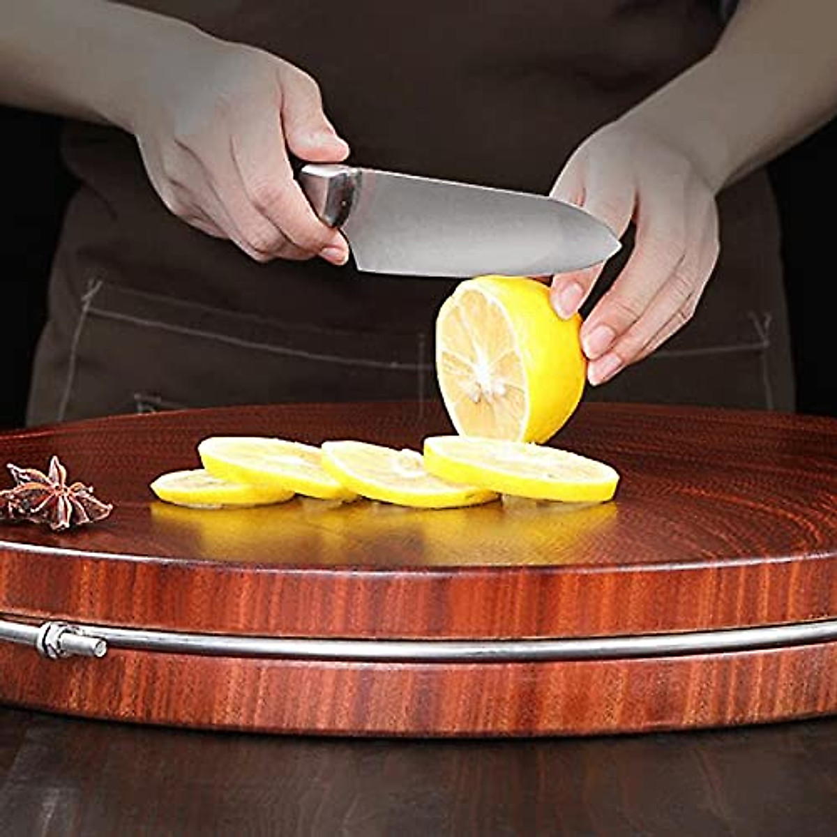 GULRUH Wood Cutting Boards for Kitchen, Cutting Board: Large Wood Cutting Board for Kitchen,Cutting Board with Handle-brown-44 * 5cm